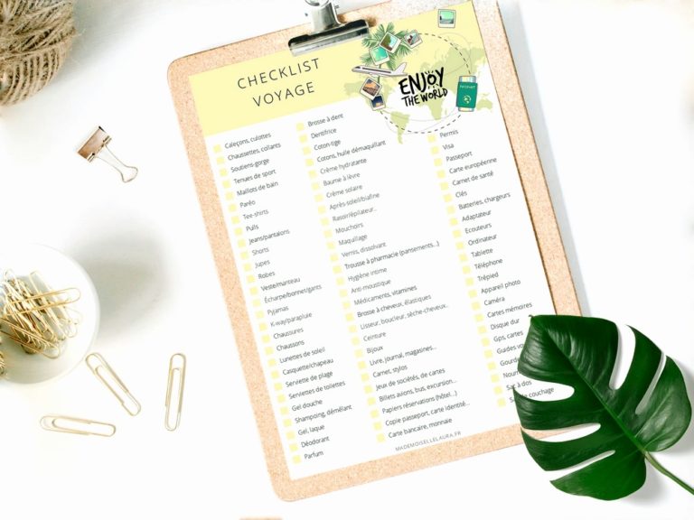 Checklist voyage pour ne rien oublier dans la valise